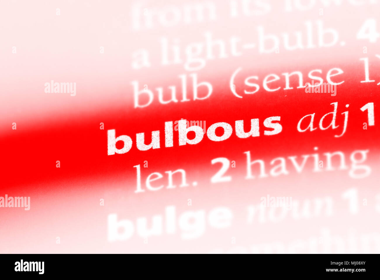 bulbous word in a dictionary. bulbous concept Stock Photo - Alamy
