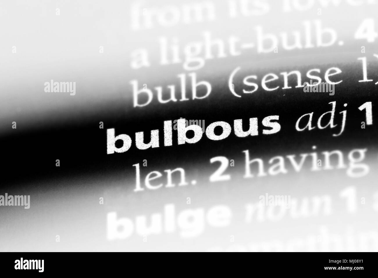 bulbous word in a dictionary. bulbous concept Stock Photo - Alamy