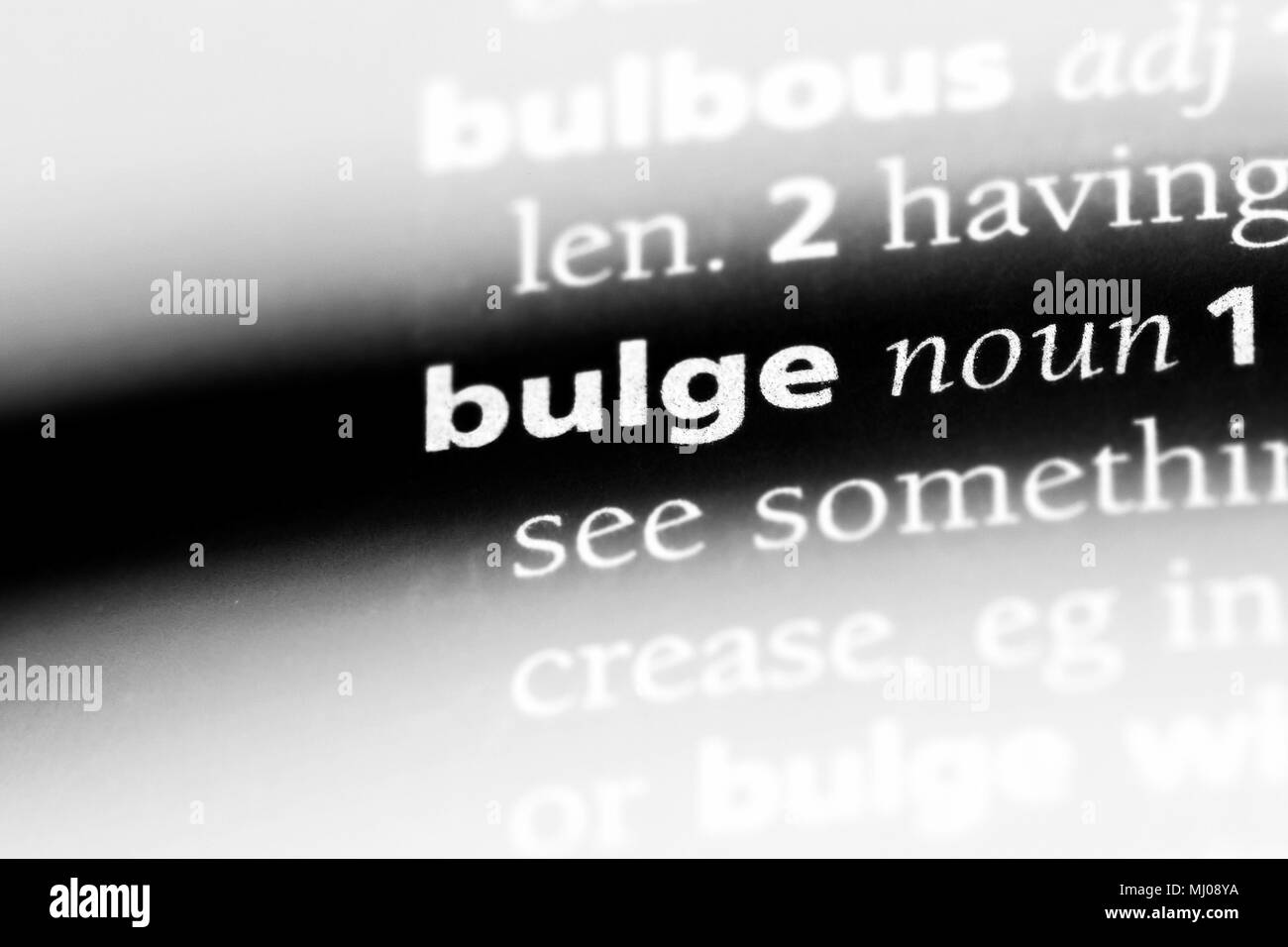 bulge word in a dictionary. bulge concept Stock Photo - Alamy