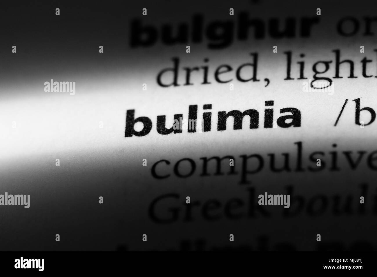bulimia word in a dictionary. bulimia concept Stock Photo - Alamy