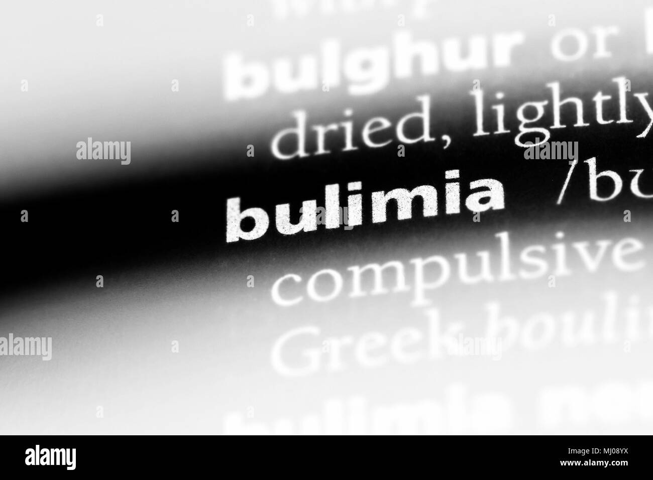bulimia word in a dictionary. bulimia concept Stock Photo - Alamy