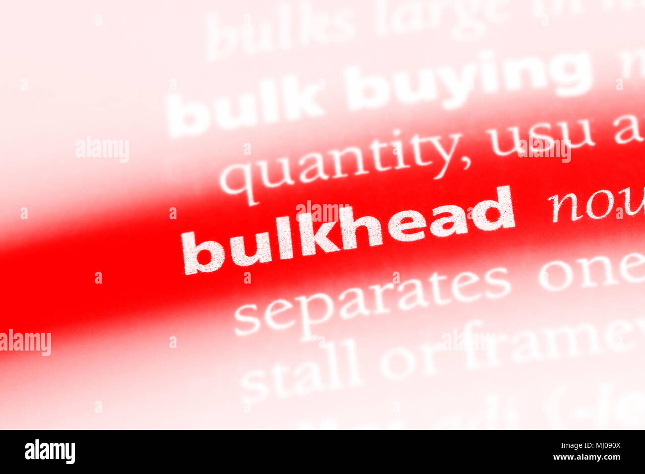 bulkhead word in a dictionary. bulkhead concept Stock Photo - Alamy