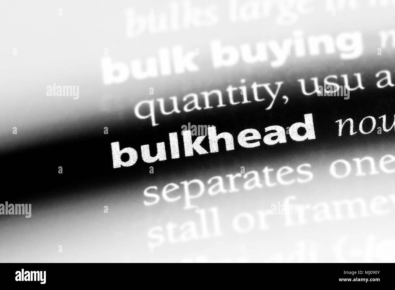 bulkhead word in a dictionary. bulkhead concept Stock Photo - Alamy