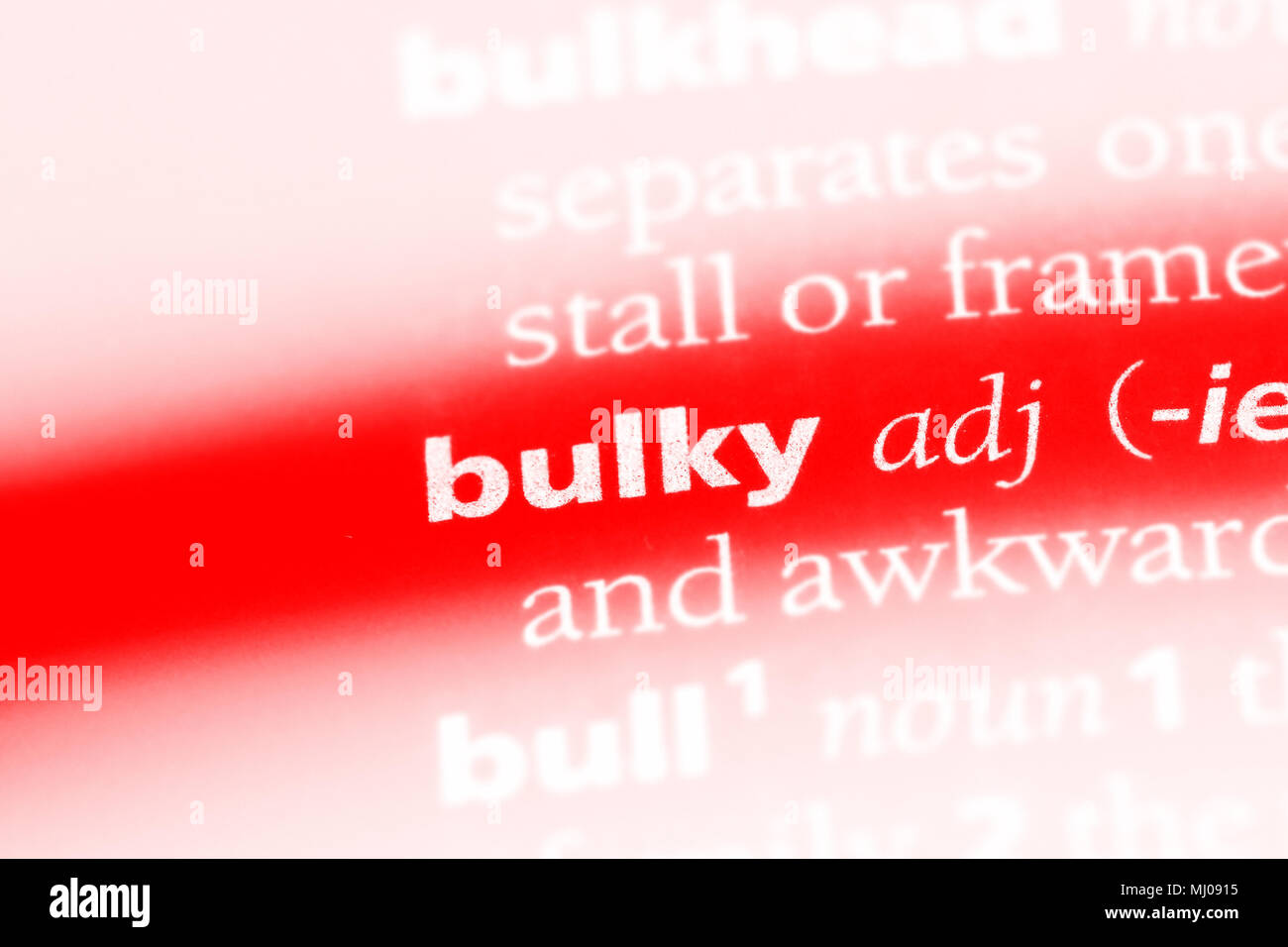 bulky word in a dictionary. bulky concept Stock Photo - Alamy