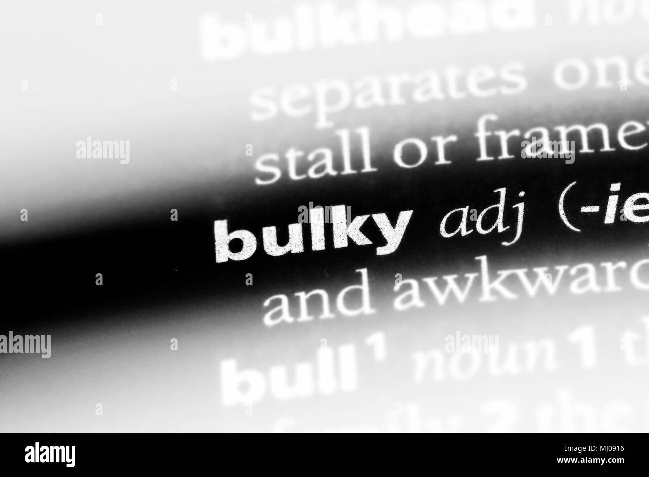 bulky word in a dictionary. bulky concept Stock Photo - Alamy