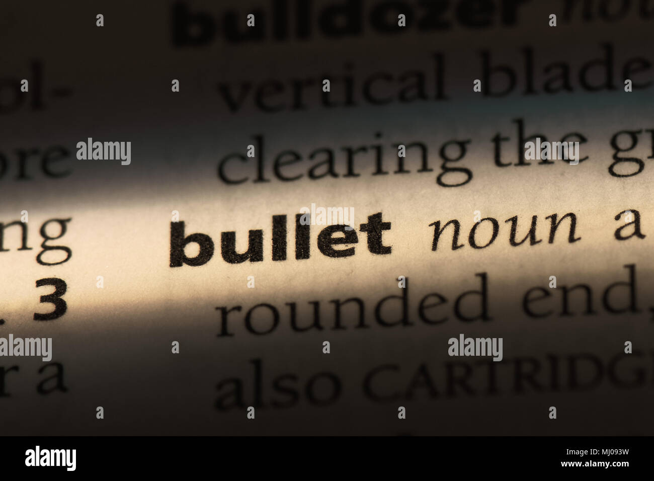 bullet word in a dictionary. bullet concept Stock Photo - Alamy