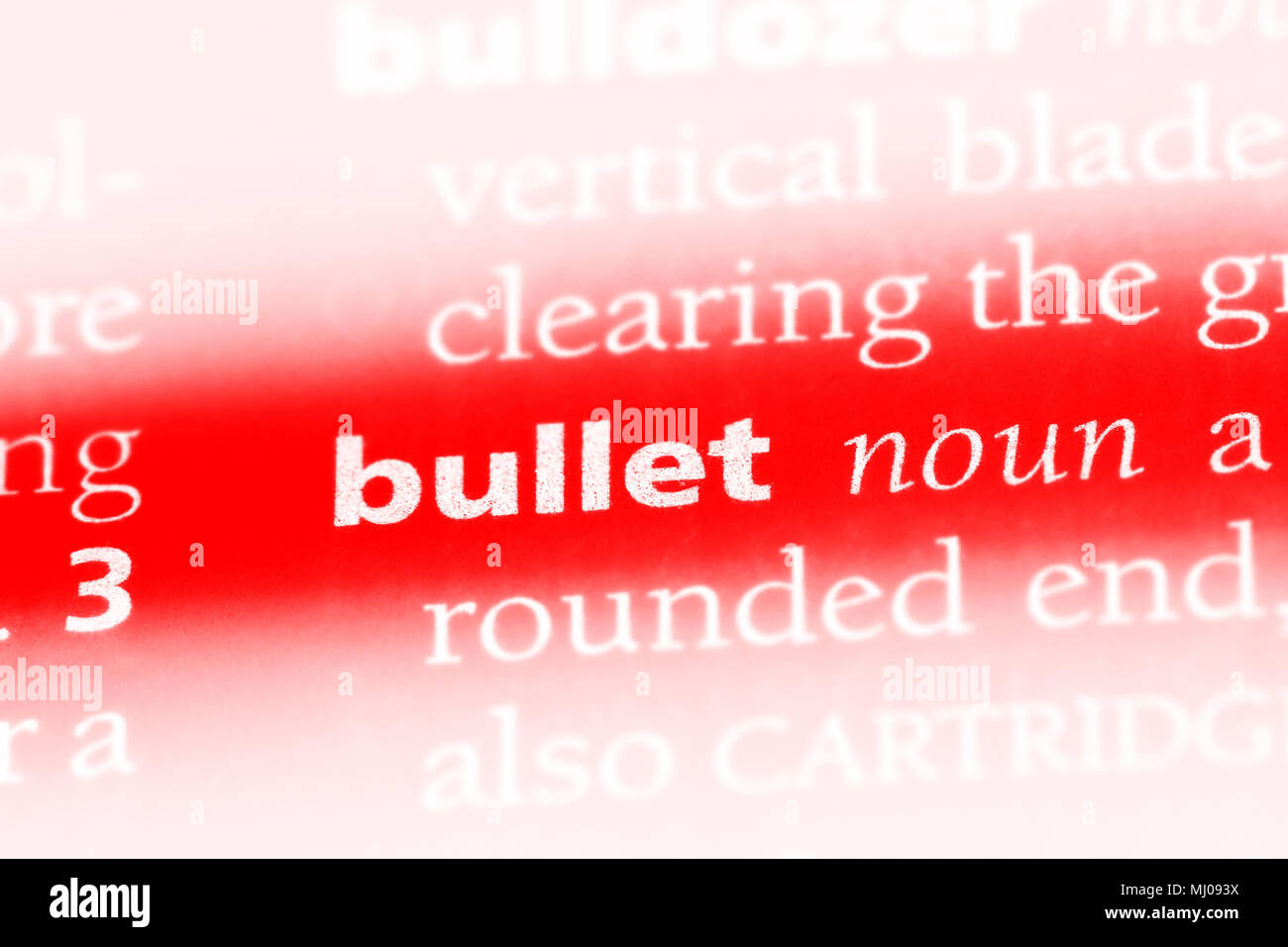 bullet word in a dictionary. bullet concept Stock Photo - Alamy
