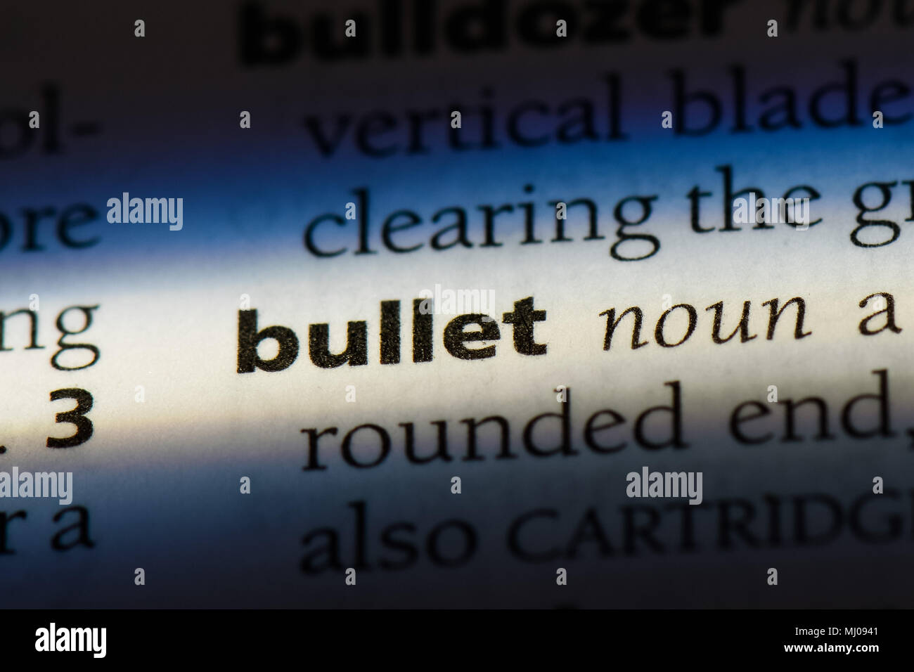 bullet word in a dictionary. bullet concept Stock Photo - Alamy