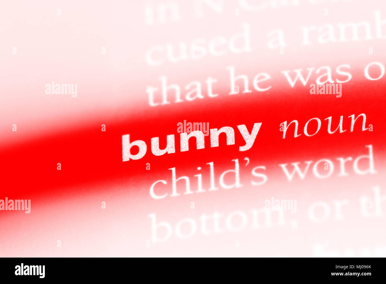 bunny word in a dictionary. bunny concept Stock Photo - Alamy