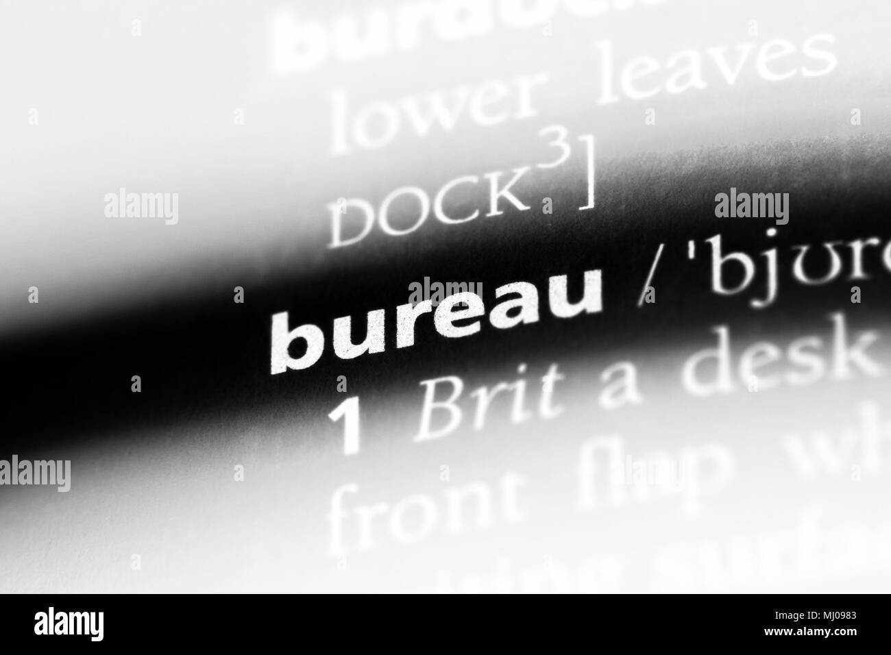 bureau word in a dictionary. bureau concept Stock Photo - Alamy