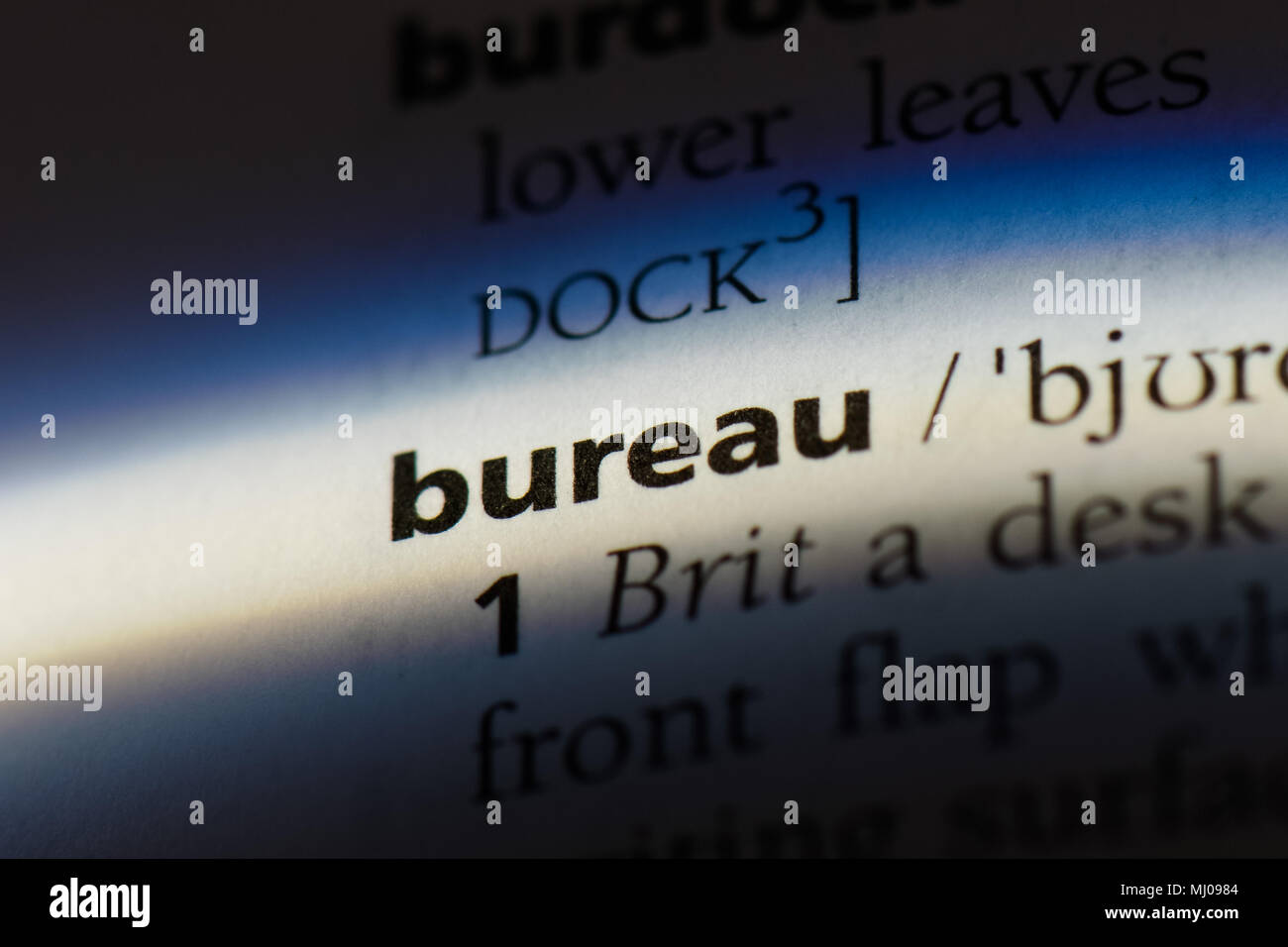 bureau word in a dictionary. bureau concept Stock Photo - Alamy
