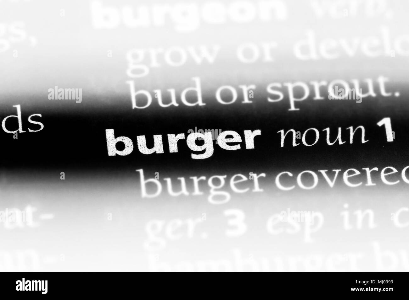 burger word in a dictionary. burger concept Stock Photo - Alamy