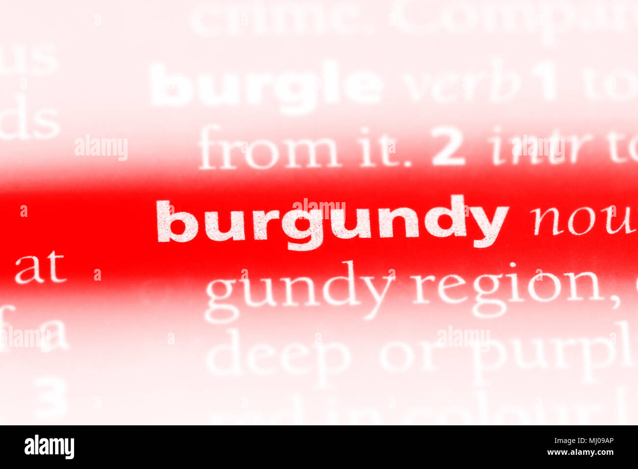 burgundy word in a dictionary. burgundy concept Stock Photo - Alamy