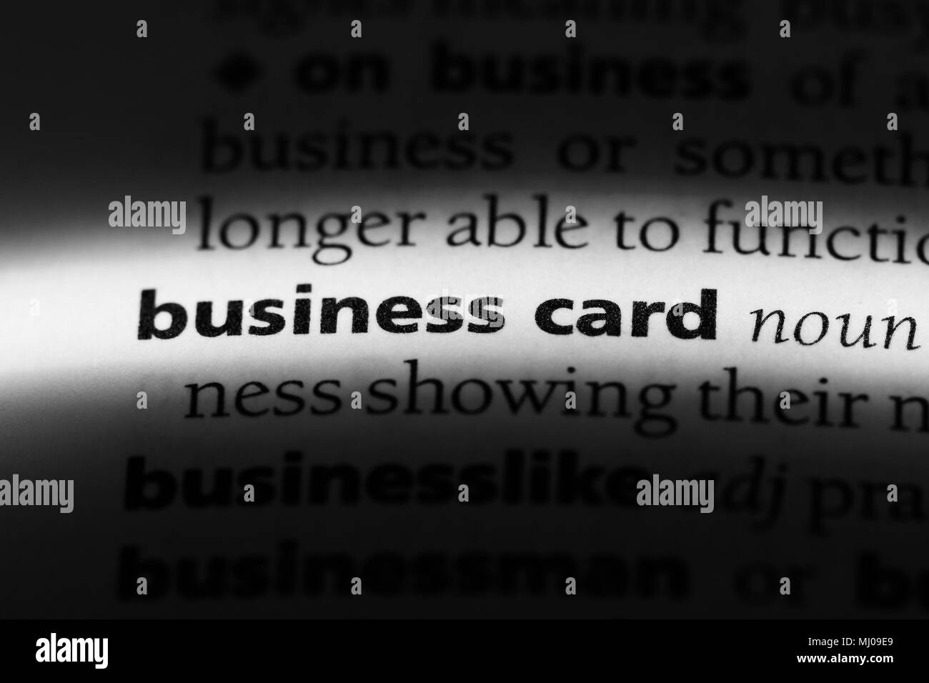 business card word in a dictionary. business card concept Stock Photo ...