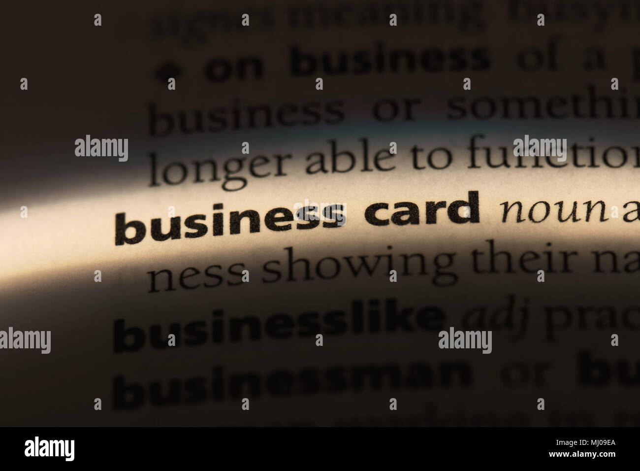business card word in a dictionary. business card concept Stock Photo ...