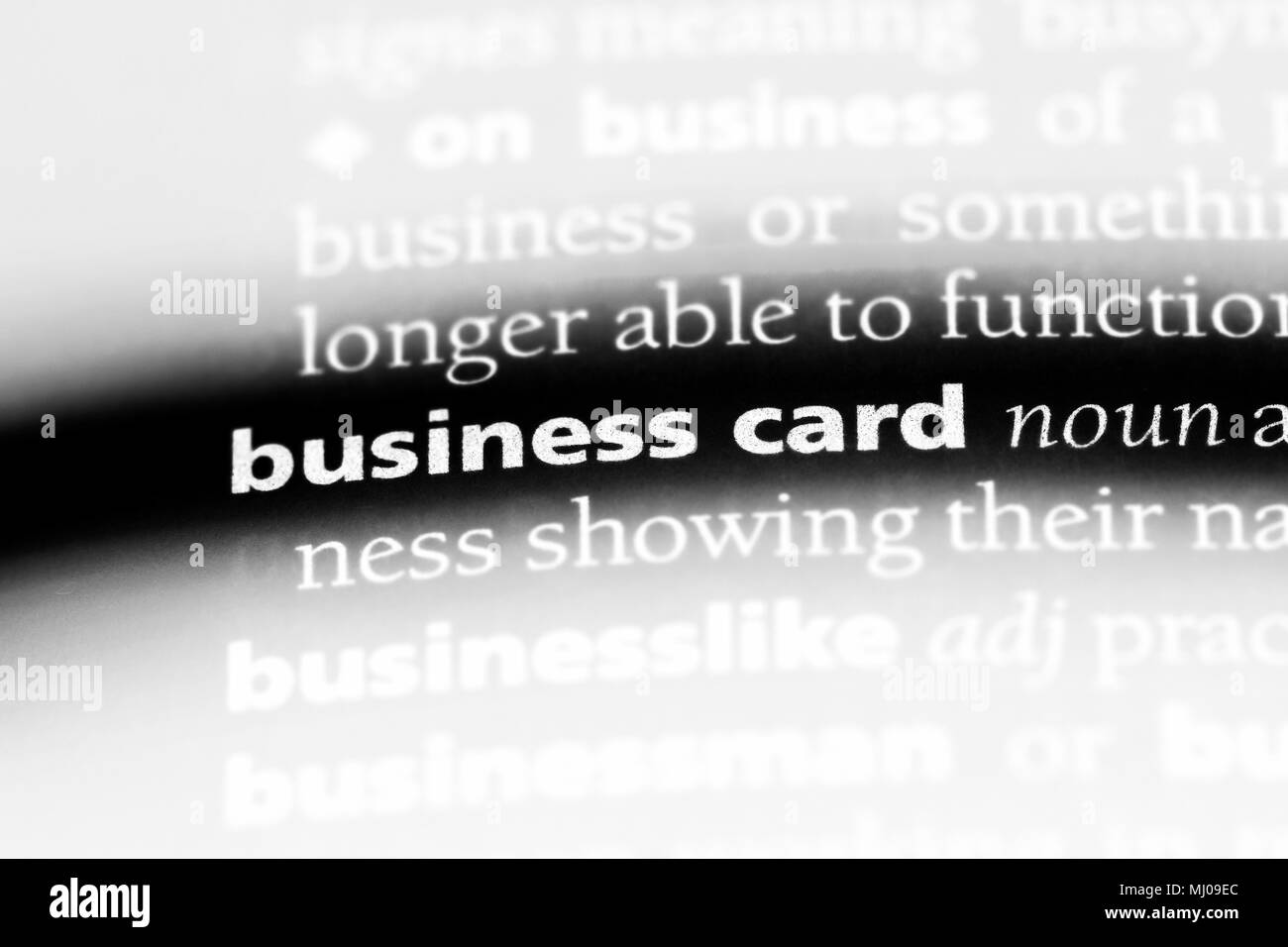 business card word in a dictionary. business card concept Stock Photo ...