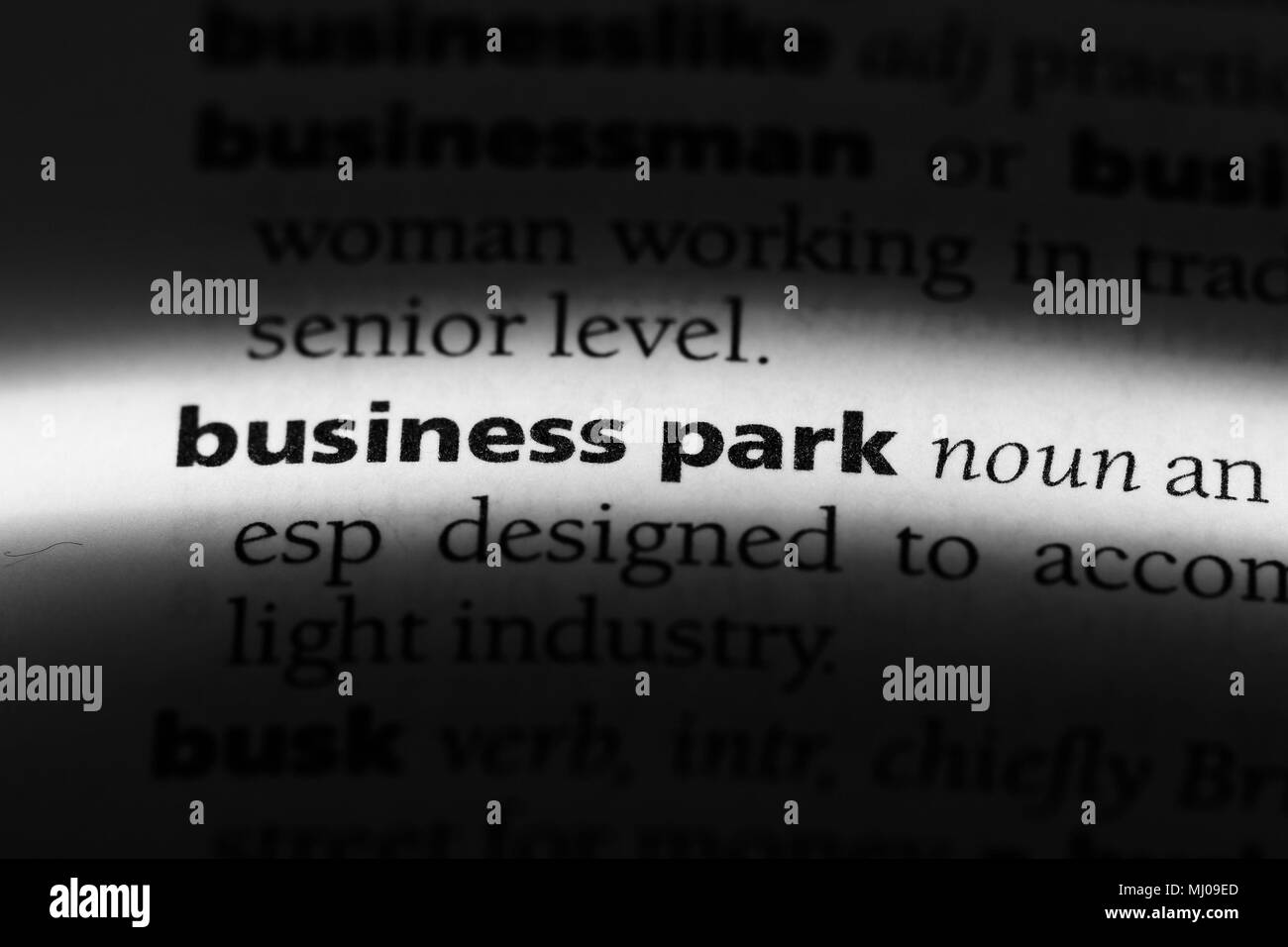business park word in a dictionary. business park concept Stock Photo ...
