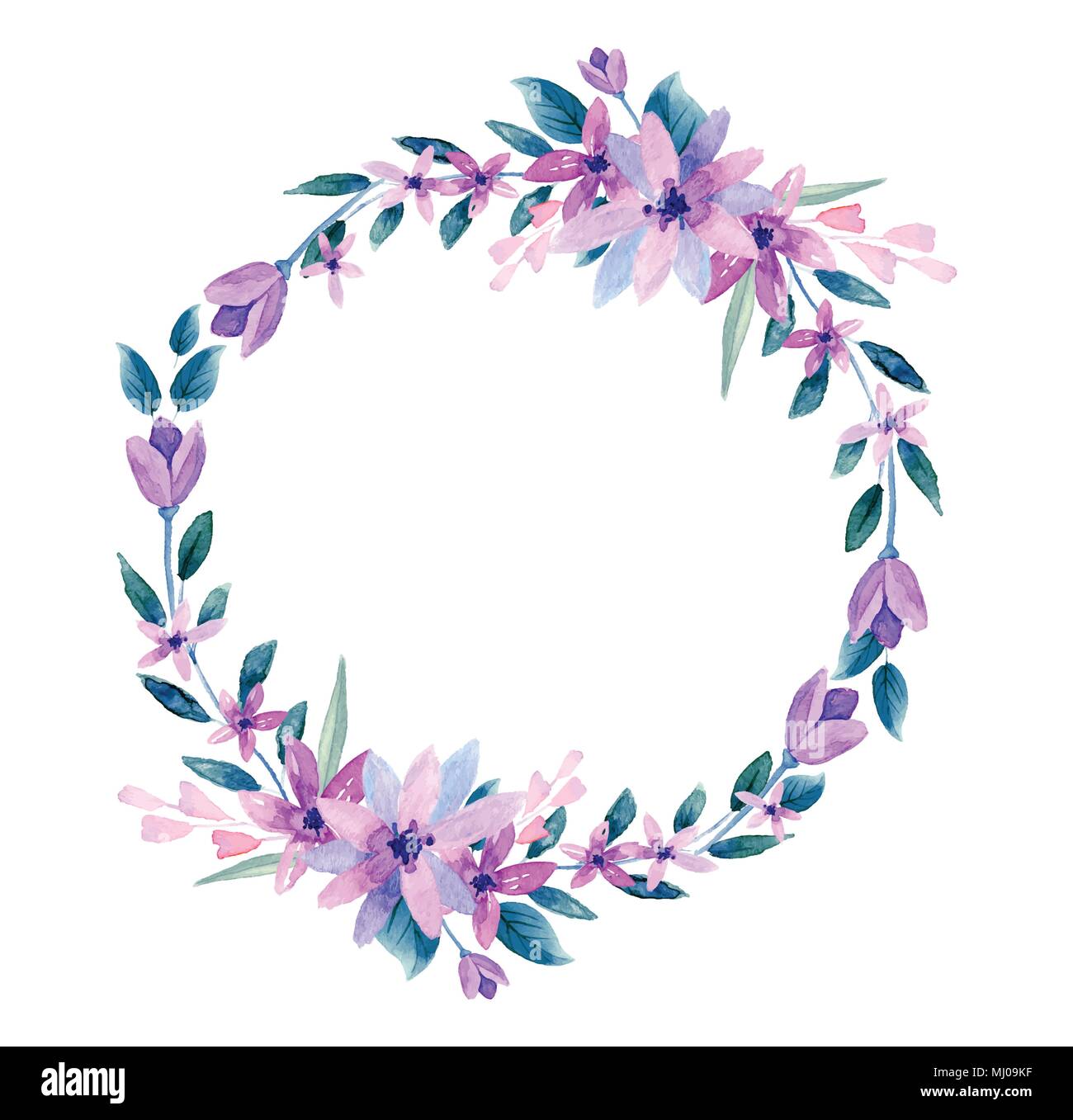 Frame rose hydrangea flowers Stock Vector Images - Alamy