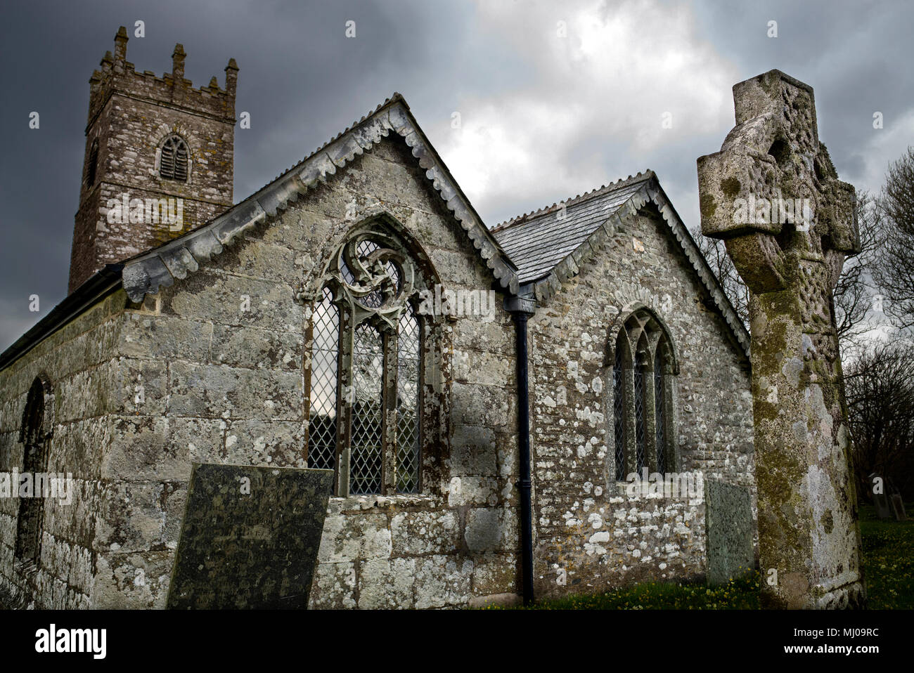 headstone in graveyard, advent church civil parish, on the north ...