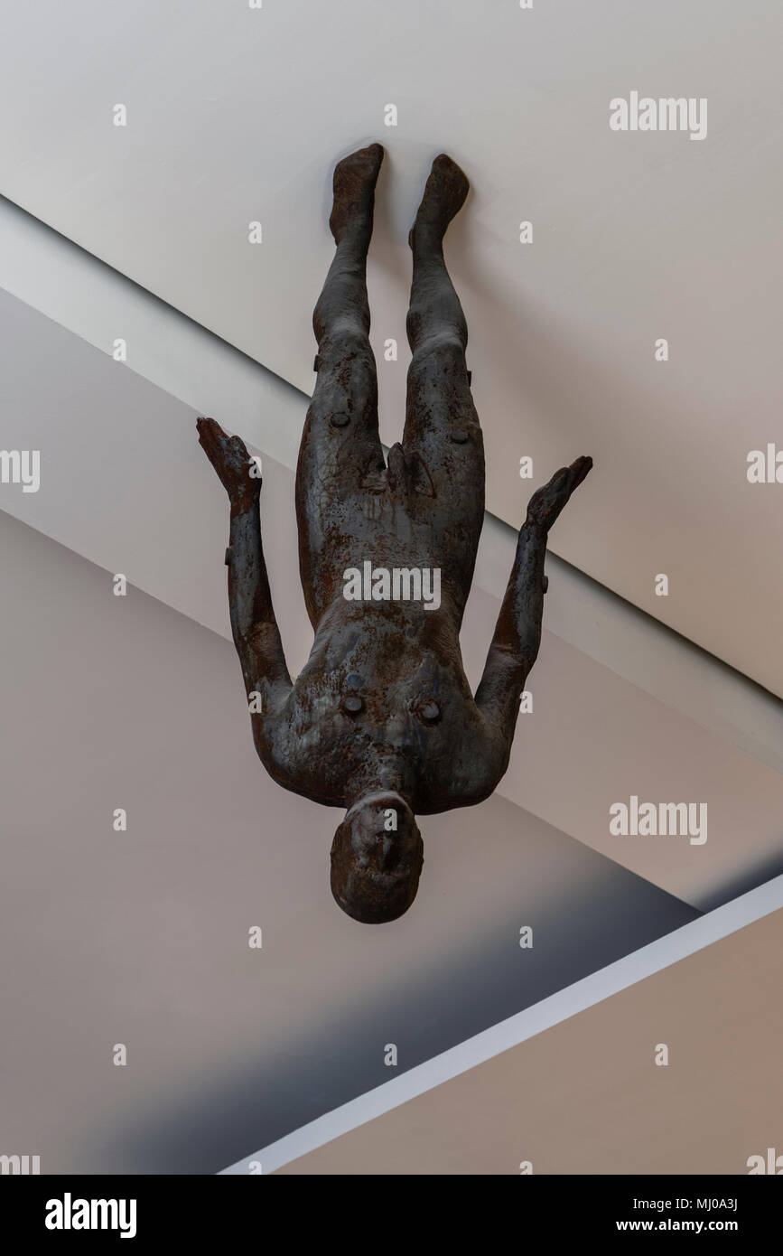 Statue hanging from ceiling at the Wellcome Collection Stock Photo - Alamy