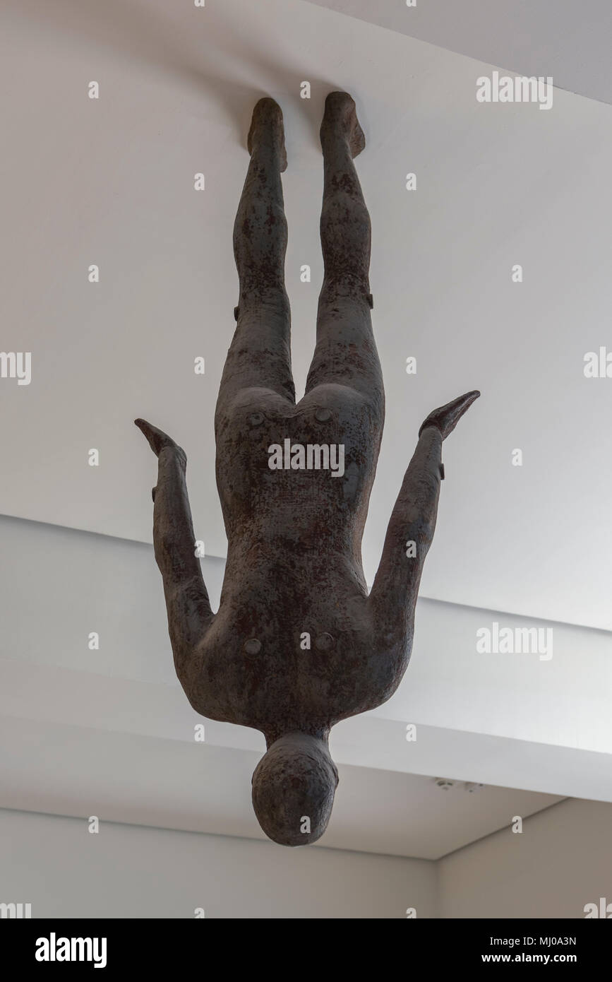 Statue hanging from ceiling at the Wellcome Collection Stock Photo - Alamy