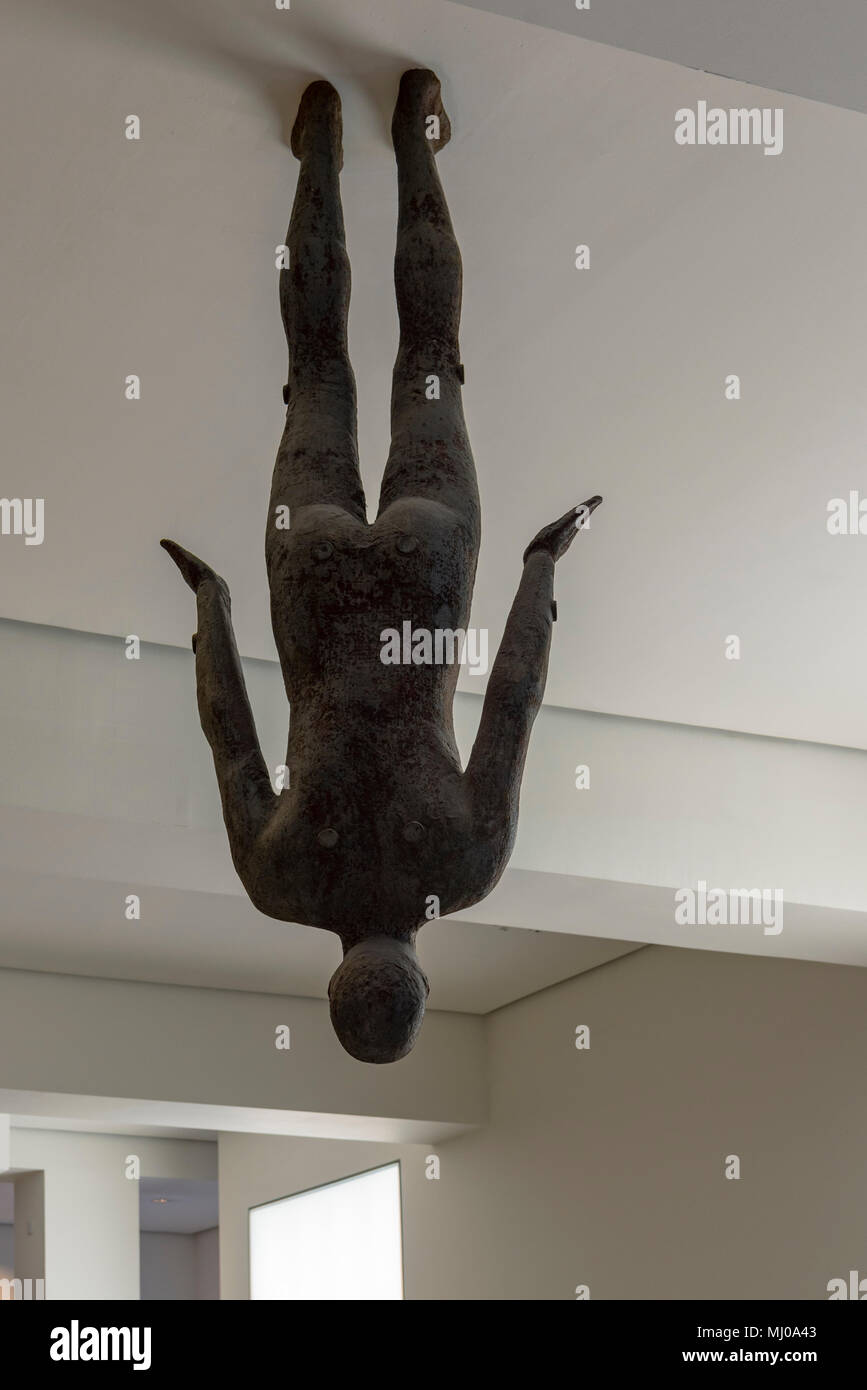 Statue hanging from ceiling at the Wellcome Collection Stock Photo - Alamy