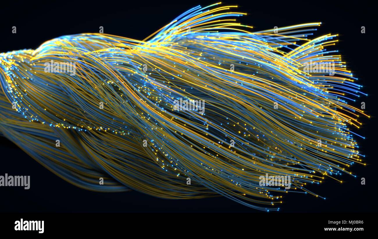 fiber optic cables. 3d illustration Stock Photo - Alamy