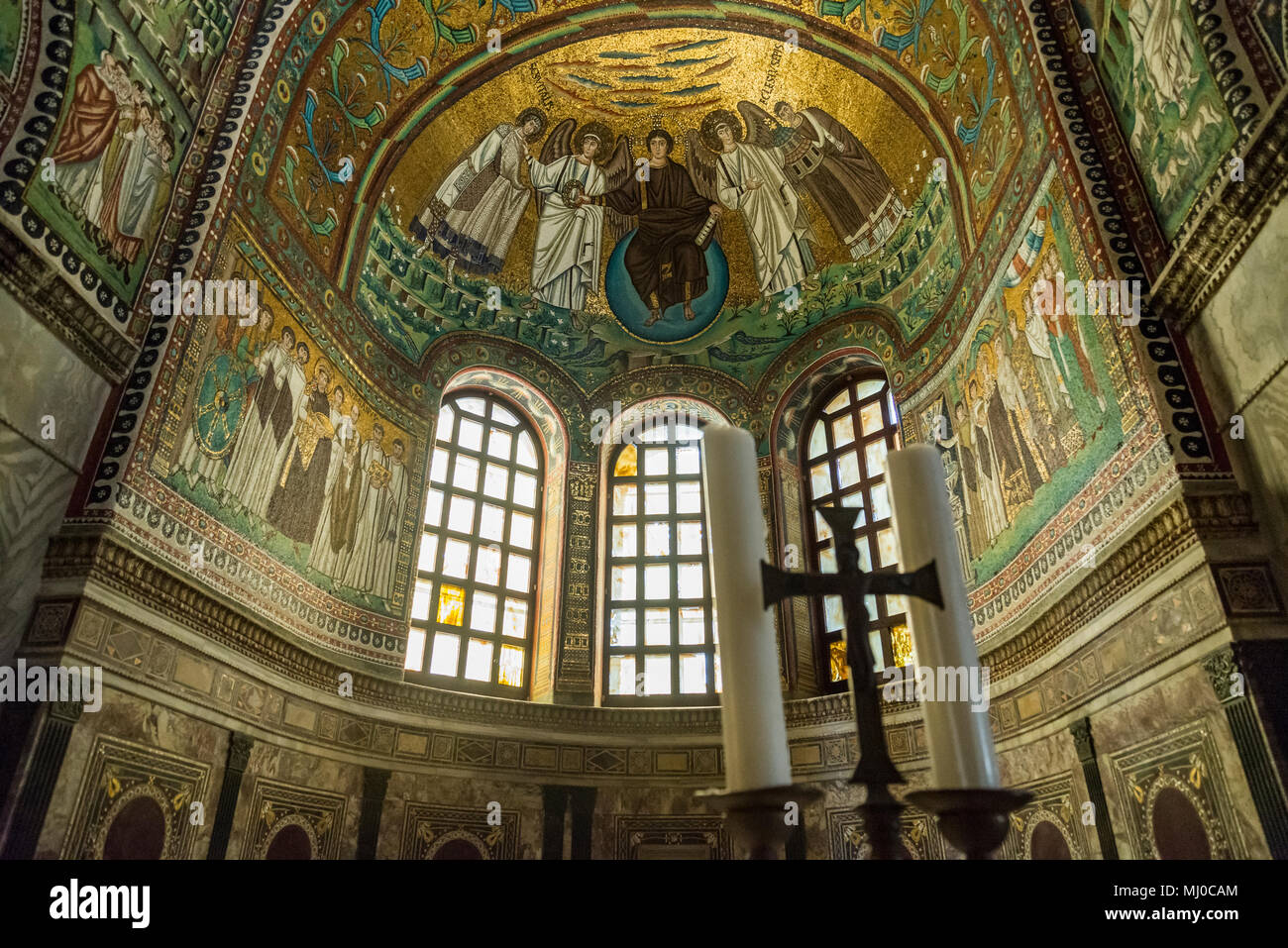 mosaic inside the famous Basilica di San Vitale, one of the most ...
