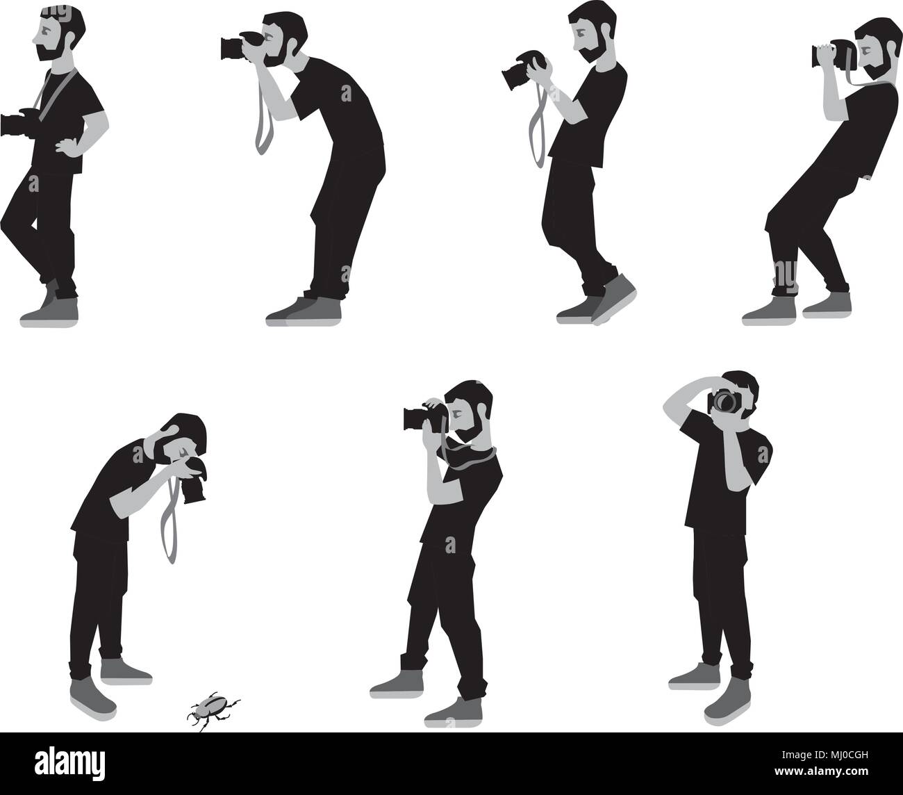 Poses for a photograph Stock Vector Images - Alamy