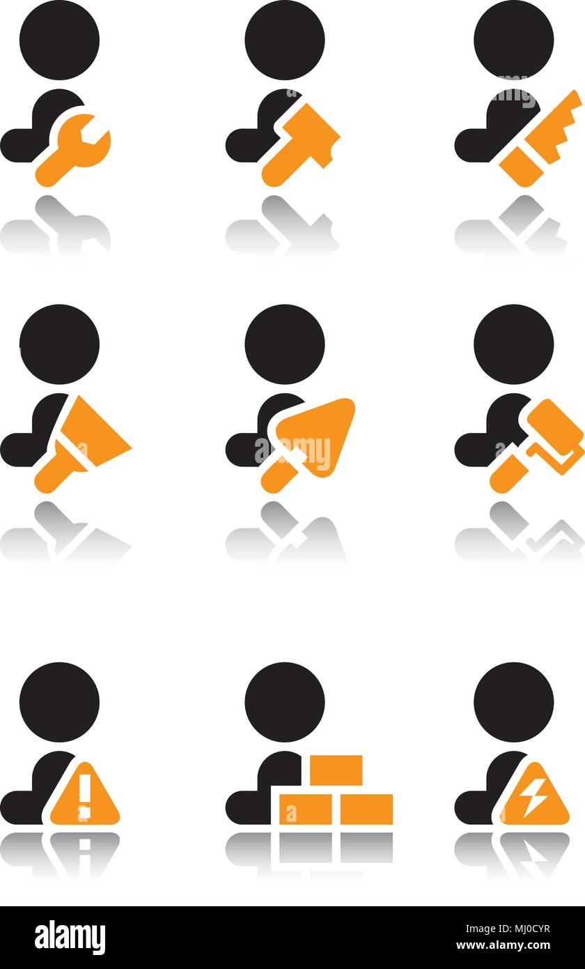 Silhouette construction workers Stock Vector Images - Alamy