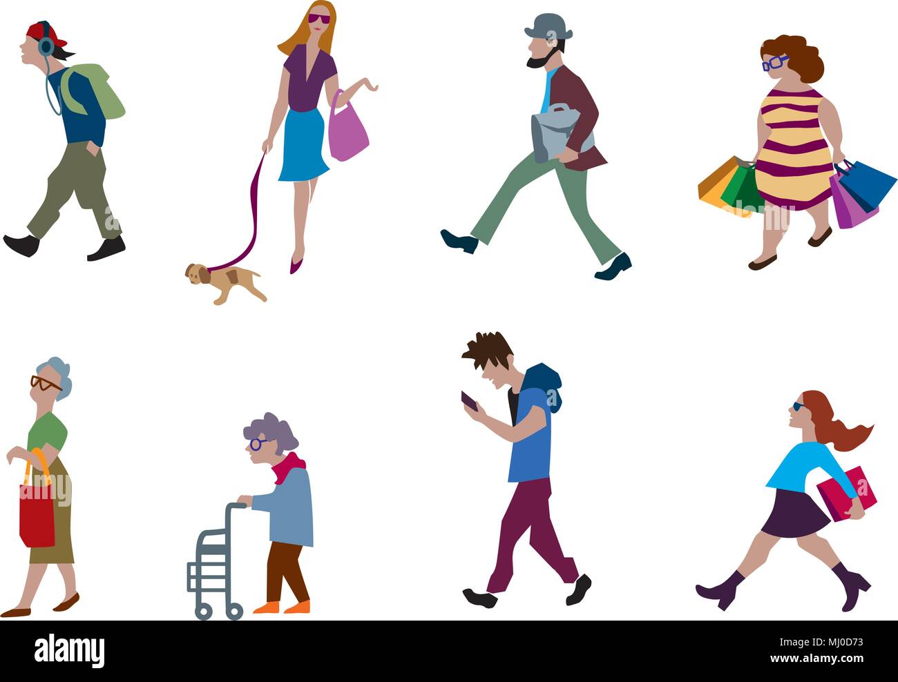 Silhouette man walking town Stock Vector Images - Alamy