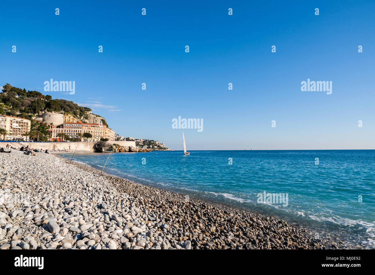 Mediterranean Sea in Nice - French Riviera Stock Photo - Alamy