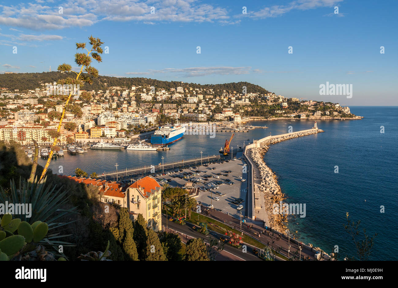 Port Lympia as seen from Colline du chateau - Nice - France Stock Photo ...