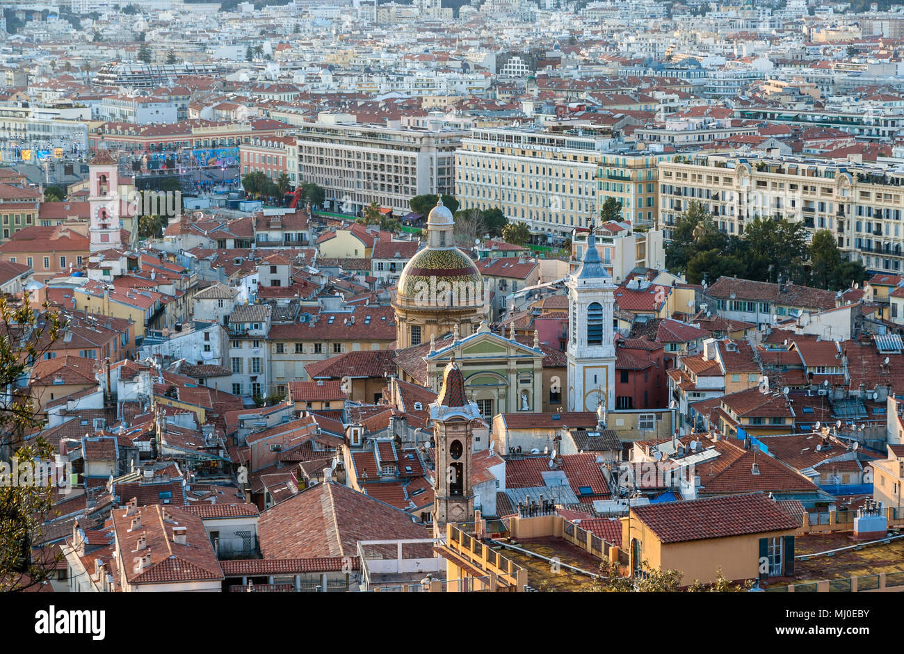 View of Nice city with the Cathedral - French Riviera Stock Photo - Alamy