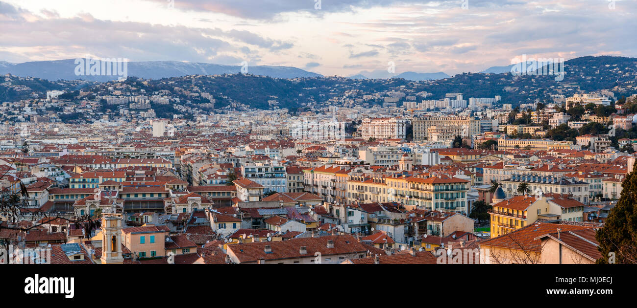 Panorama of Nice town - French Riviera Stock Photo - Alamy