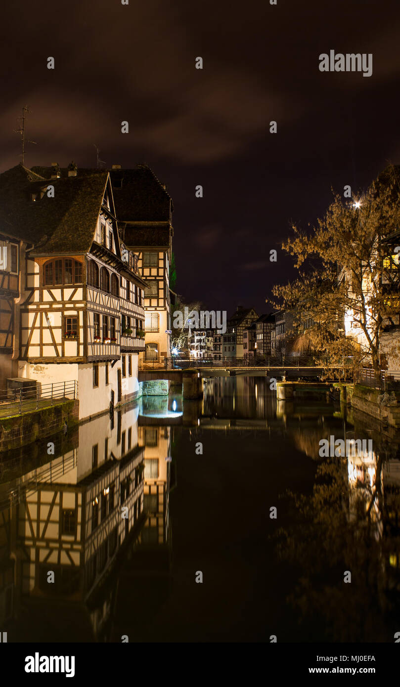Alsatian style houses in Petite France area of Strasbourg Stock Photo ...