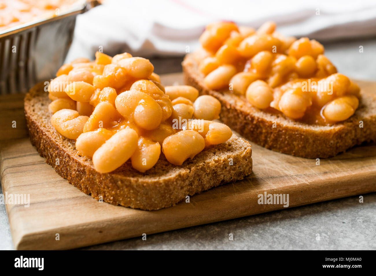 Baked Beans with Toast Bread. Traditional Food Stock Photo - Alamy