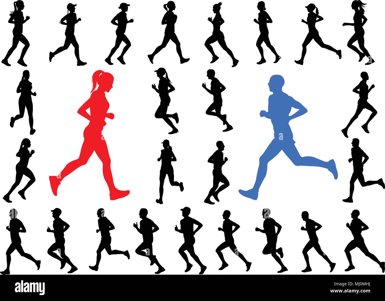 runners silhouettes collection - vector Stock Vector Image & Art - Alamy