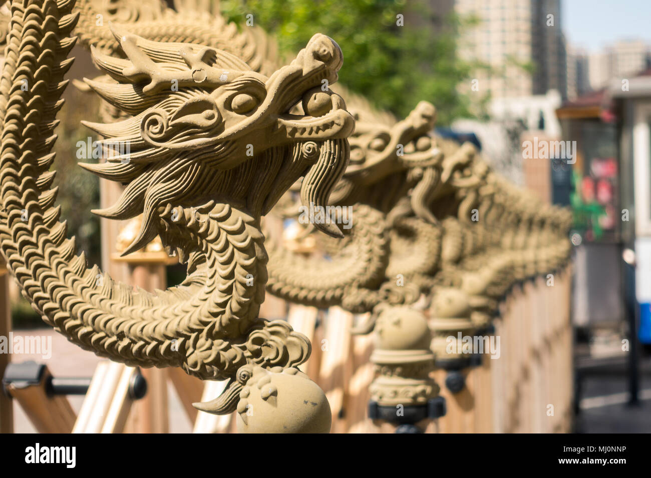 The Sculpture of the Dragon on the Street Chinese Totem Stock Photo - Alamy