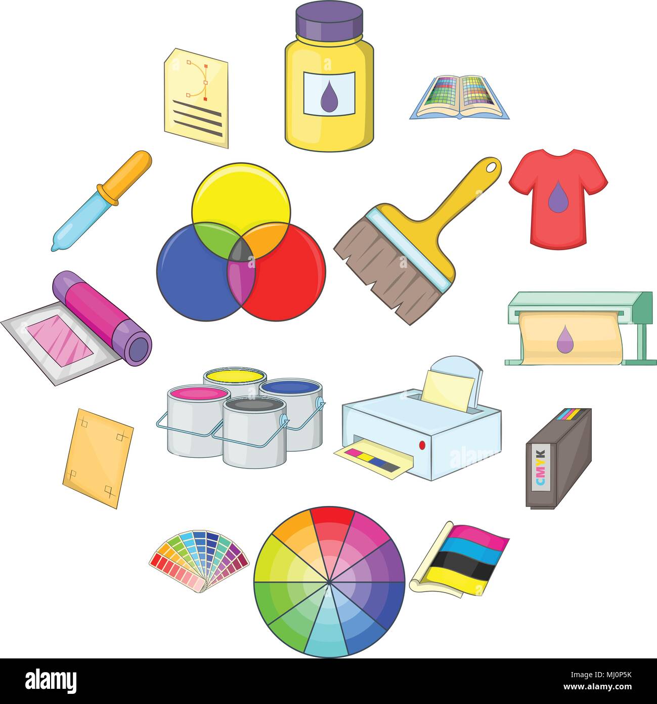 Print process icons set, cartoon style Stock Vector Image & Art - Alamy