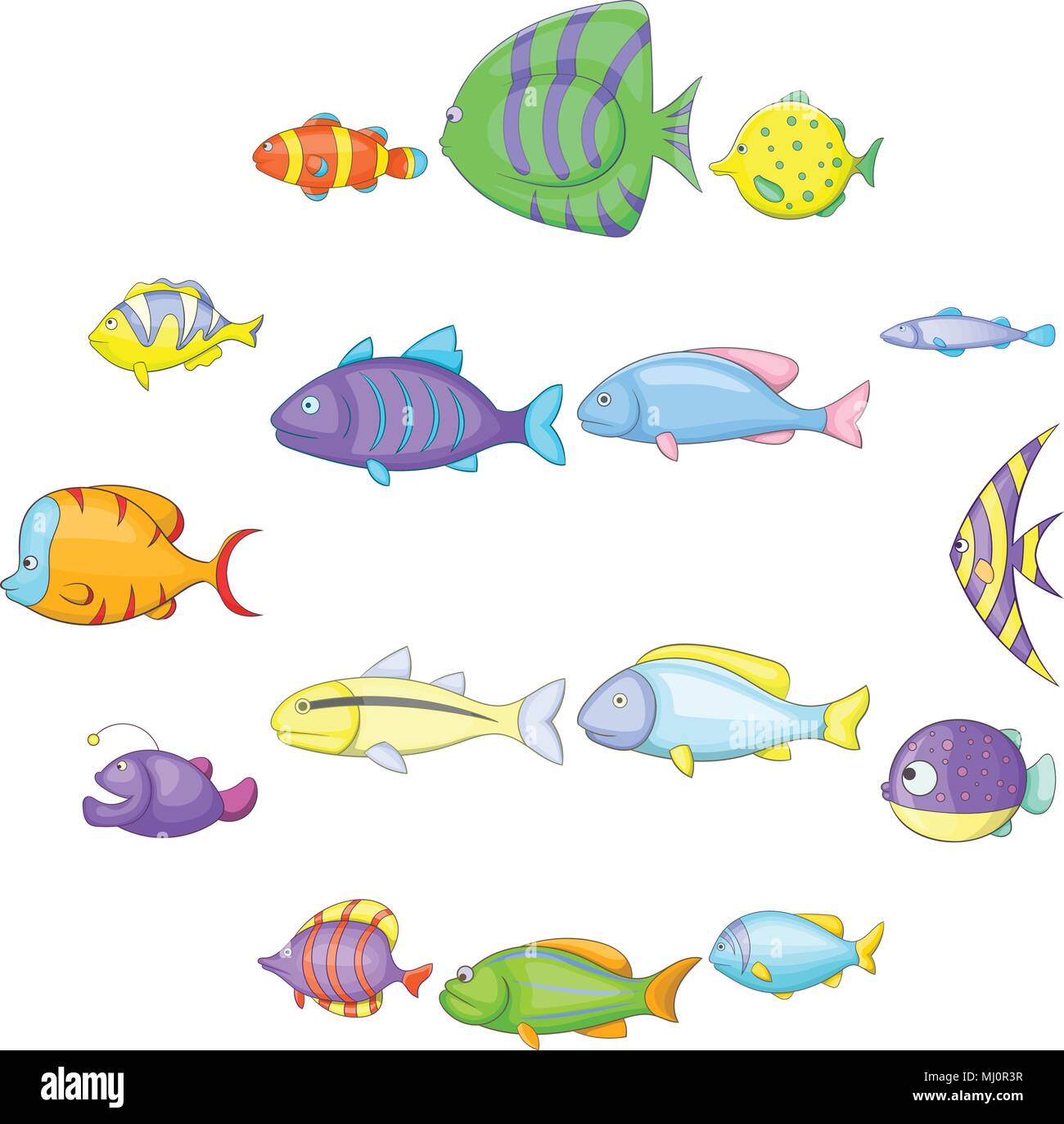 Different fish icons set, cartoon style Stock Vector Image & Art - Alamy