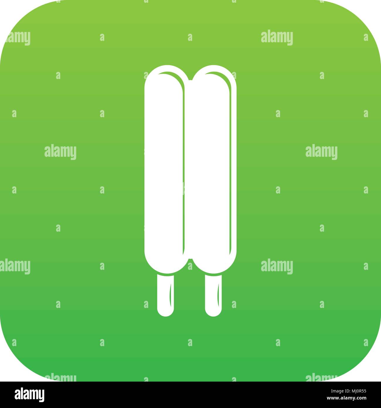 Two sticks ice cream icon green vector Stock Vector Image & Art - Alamy