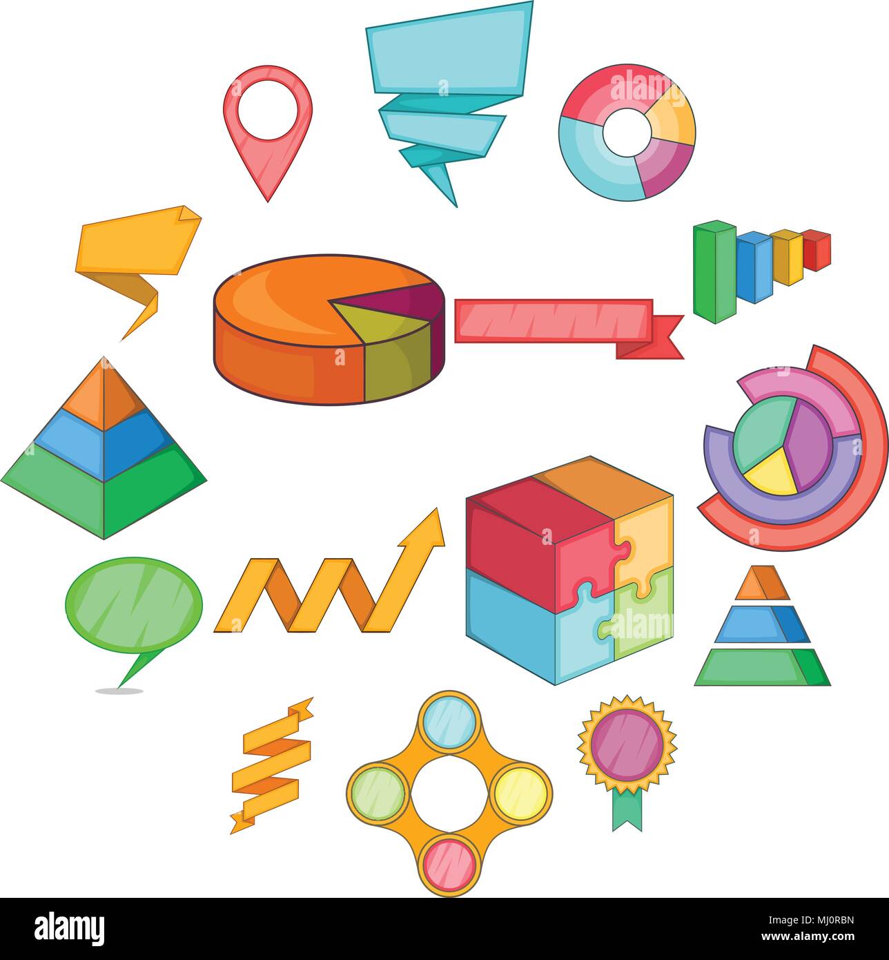 Infographic design icons set, cartoon style Stock Vector Image & Art ...