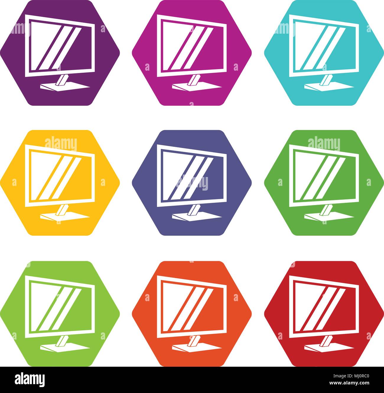 Tv icons set 9 vector Stock Vector Image & Art - Alamy
