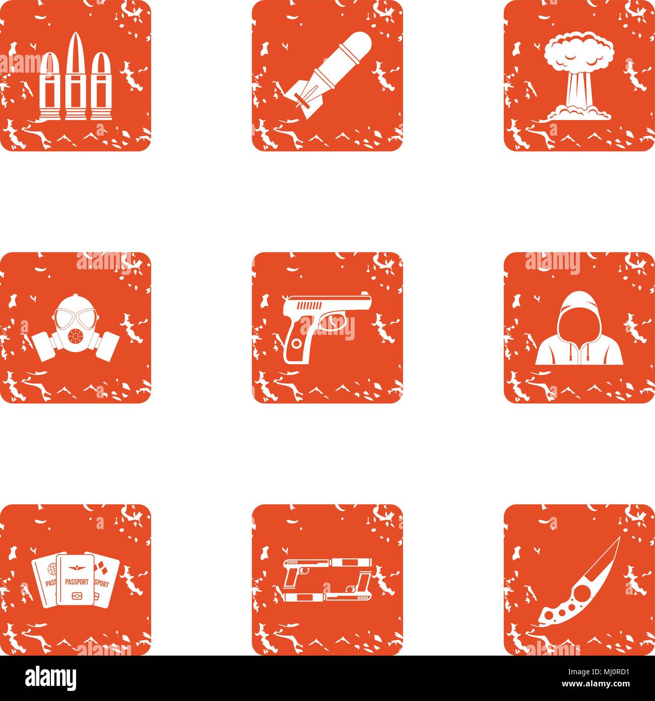 Threat icons set, grunge style Stock Vector Image & Art - Alamy