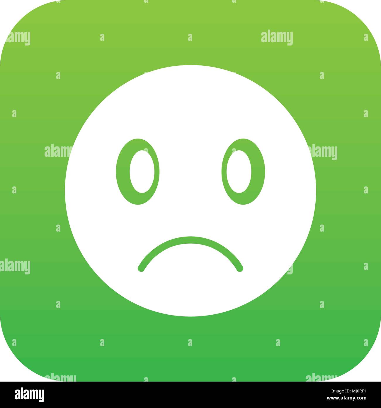 Sad emoticon digital green Stock Vector Image & Art - Alamy