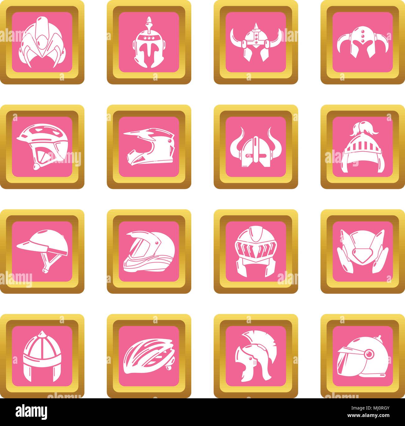 Helmet icons set pink square vector Stock Vector Image & Art - Alamy
