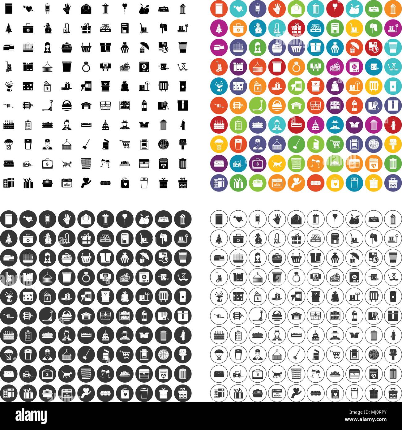 100 box icons set vector variant Stock Vector Image & Art - Alamy