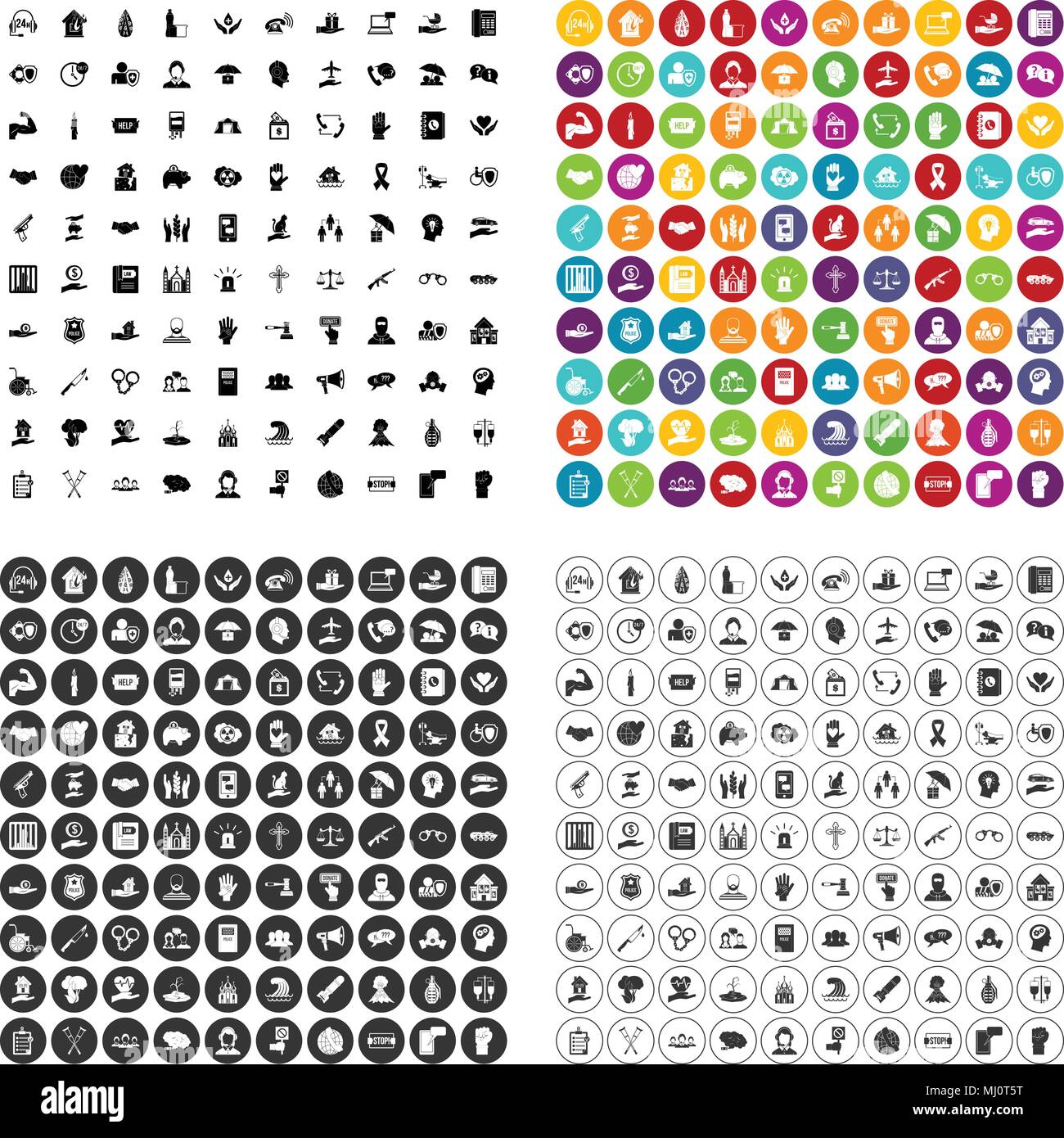 100 victim support icons set vector variant Stock Vector Image & Art ...