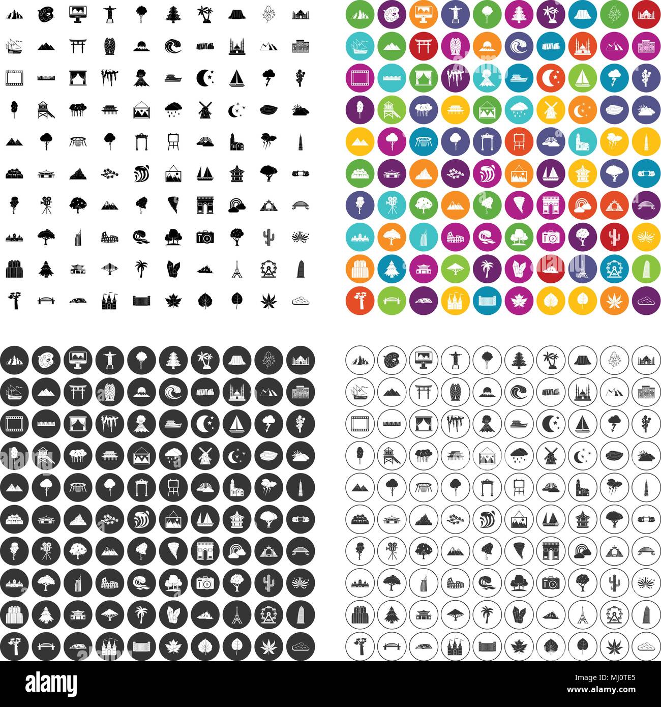 100 view icons set vector variant Stock Vector Image & Art - Alamy